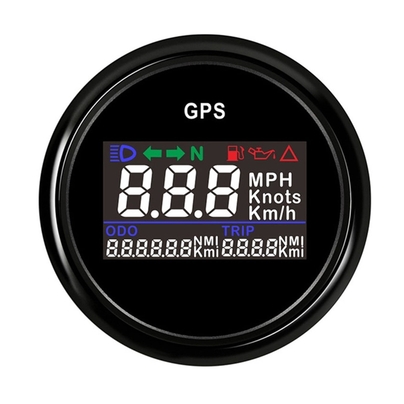 12/24V Digital GPS Speedometer 52mm Gauge 0~999 Odometer VA Display For ...