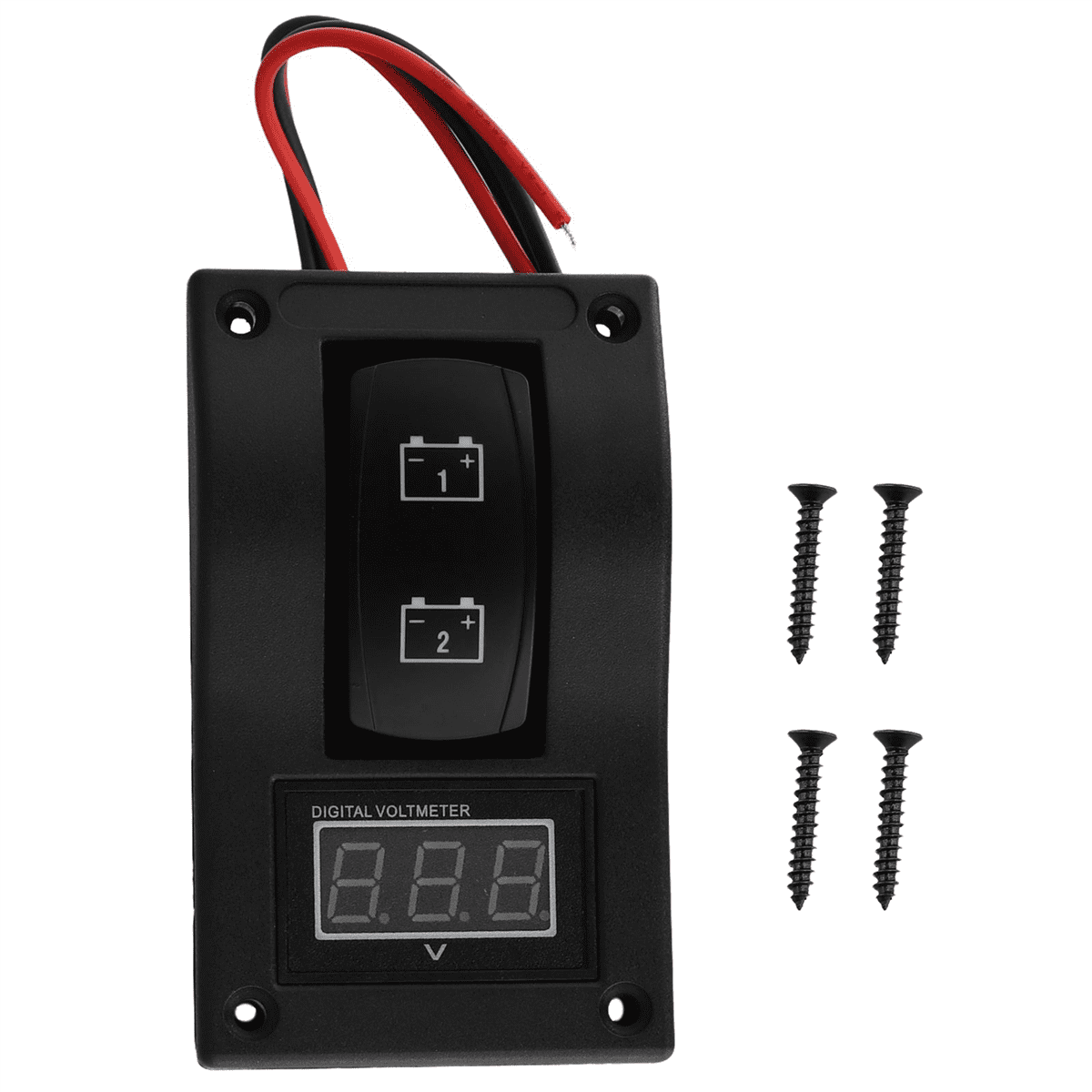 12-24V LED Dual Battery Test Panel Rocker Switch Car Truck Marine Boat ...