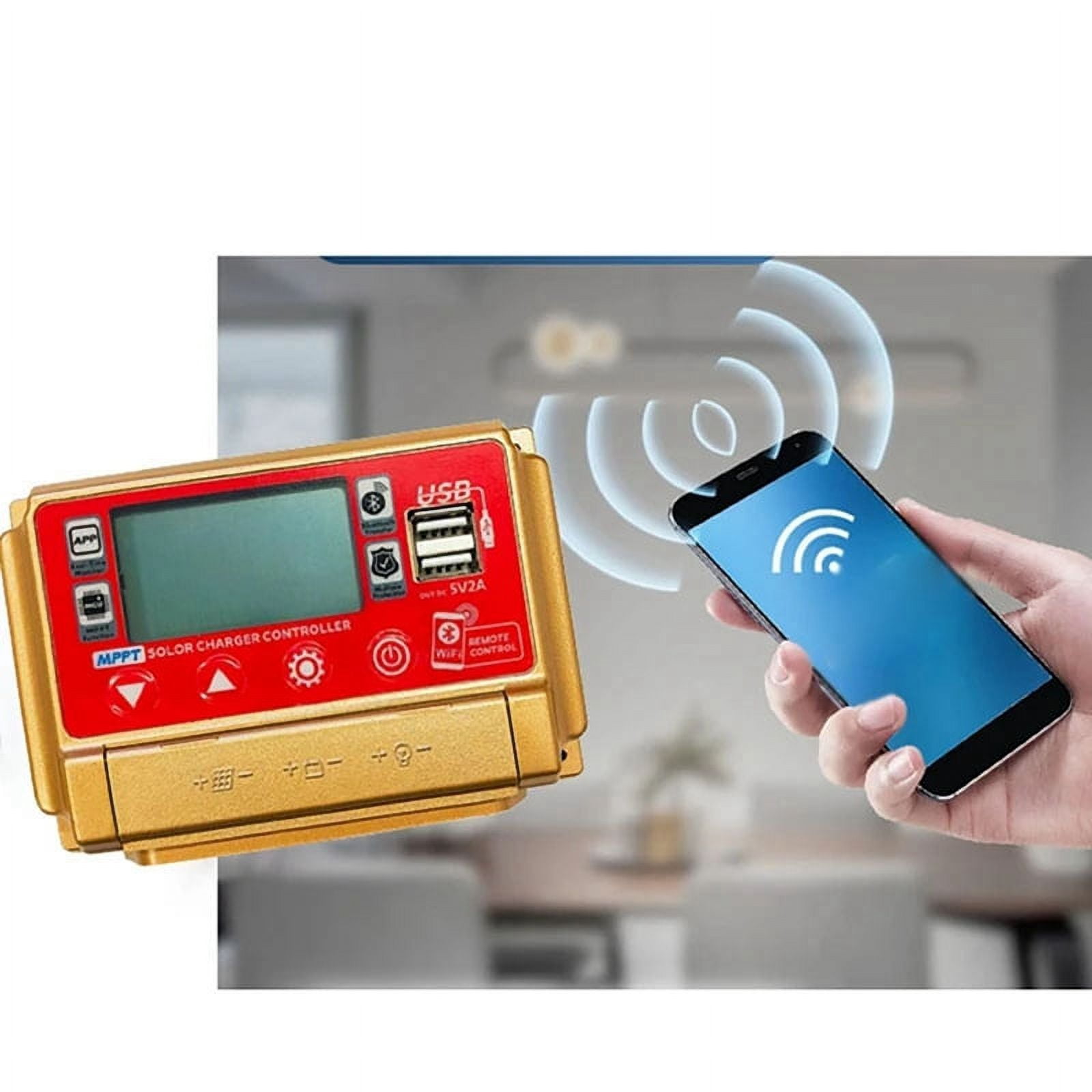 12/24V MPPT Solar Charge Controller Wifi Bluetooth Panel Battery Smart ...