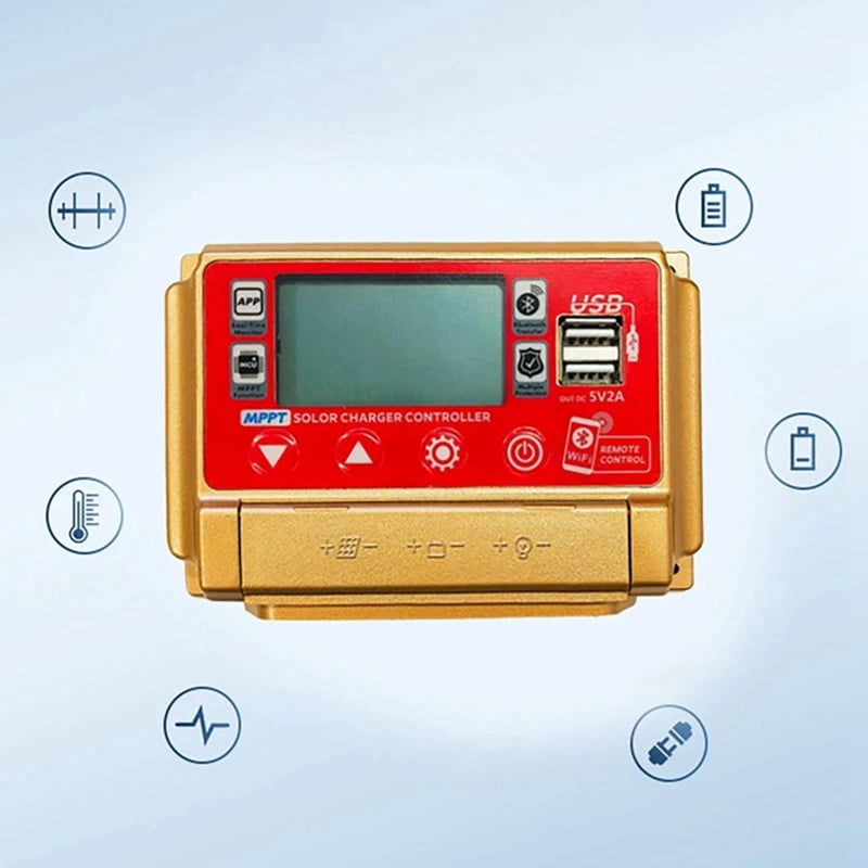 12/24V MPPT Solar Charge Controller Wifi Bluetooth Solar Panel Battery ...