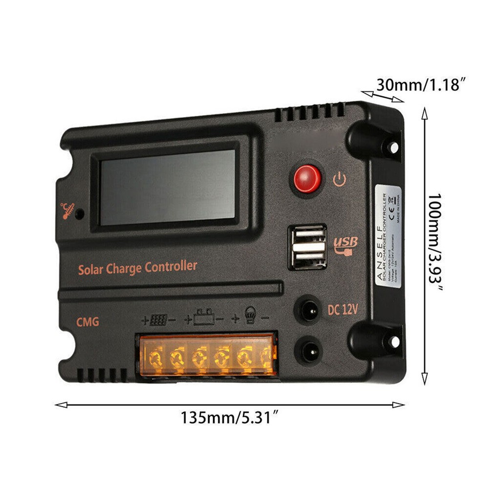 12/24V Solar Panel 10A/20A CMG WPC Solar Charge Controller Battery Regulator USB - Walmart.com