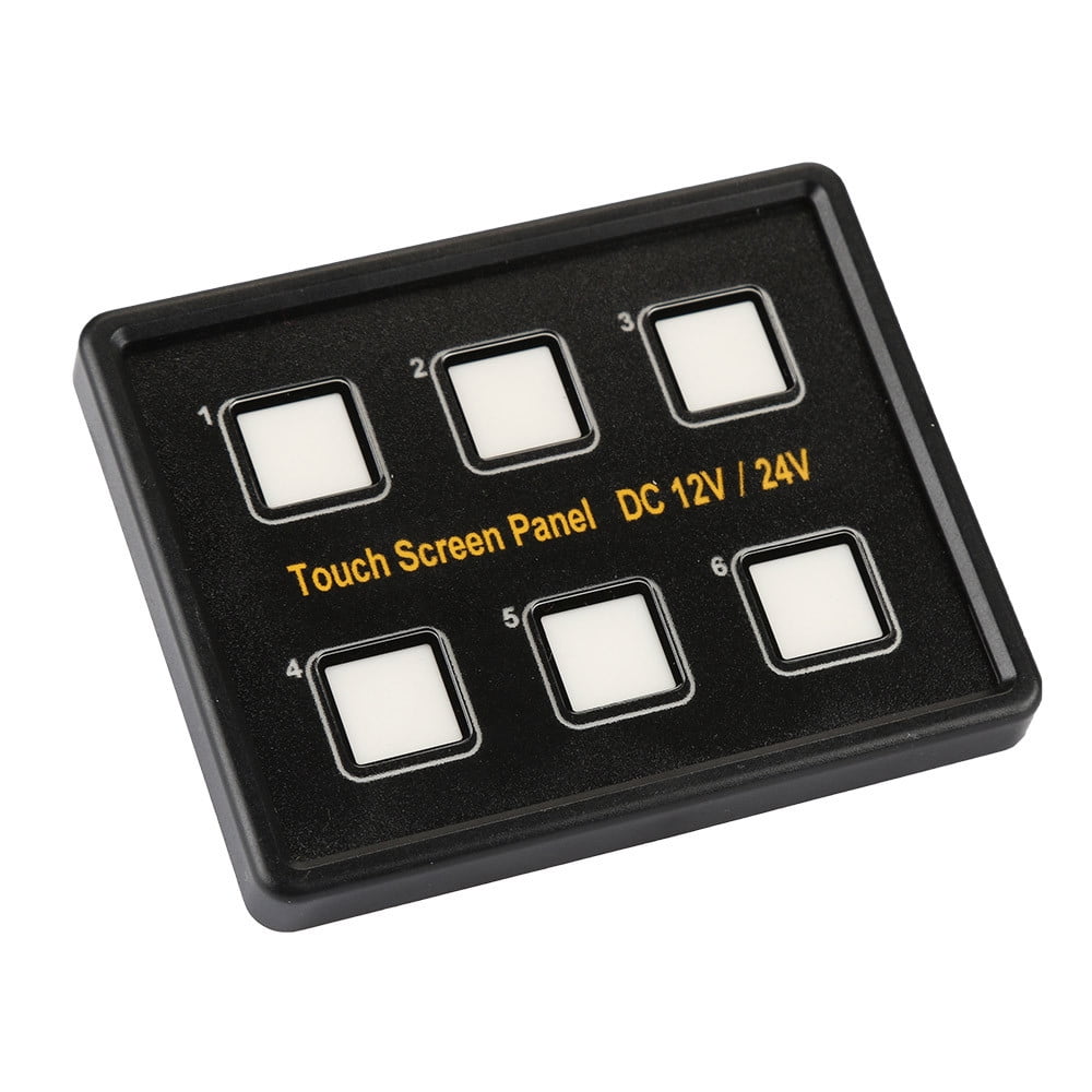 12/24V Universal Car Van Truck 6 Gang LED Touch Screen Slim Switch ...