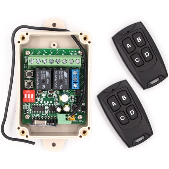 12-24V safe wireless remote control relay switch universal 2-channel ...