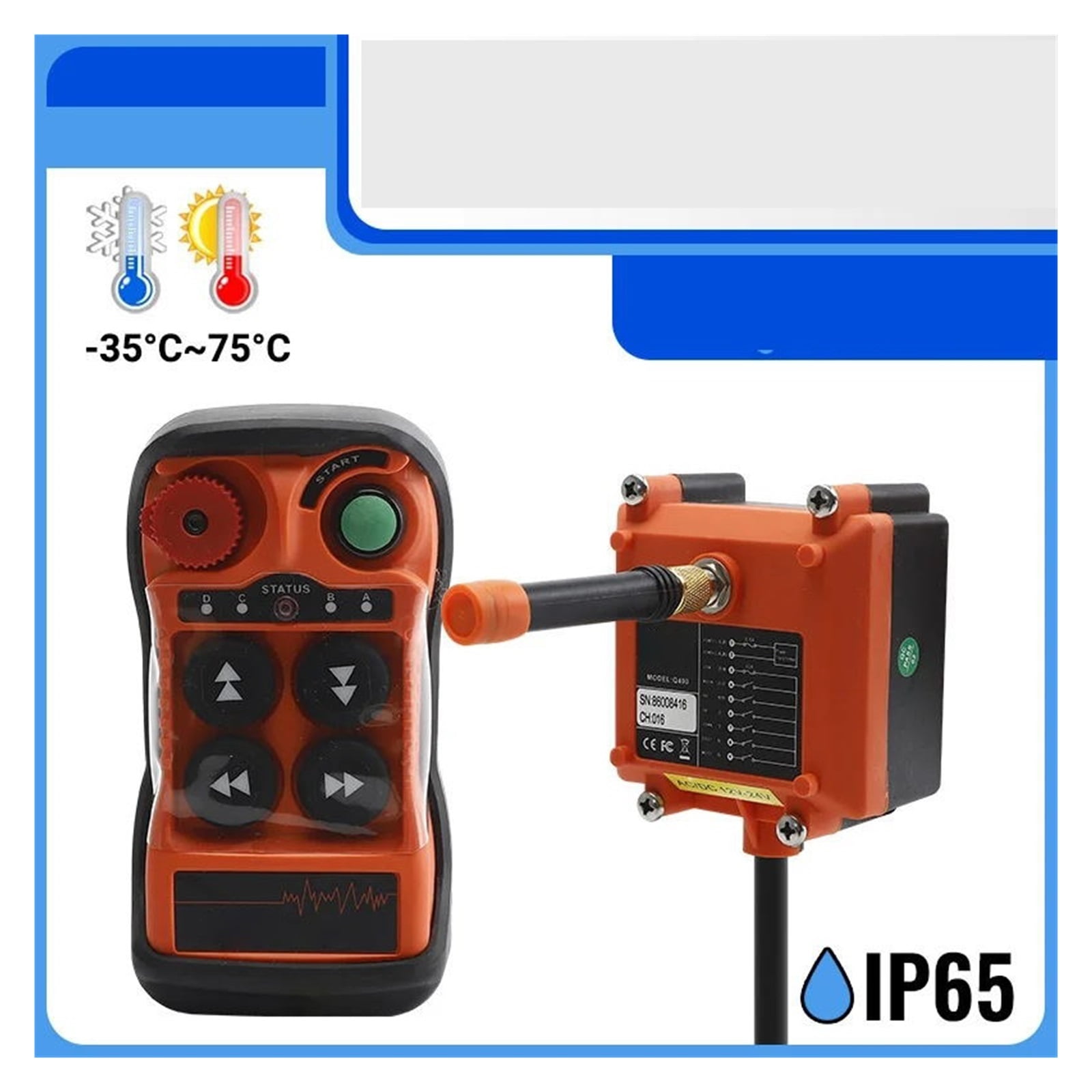 12-24V4 Buttons Single Speed Industrial Wireless Radio Crane Remote ...