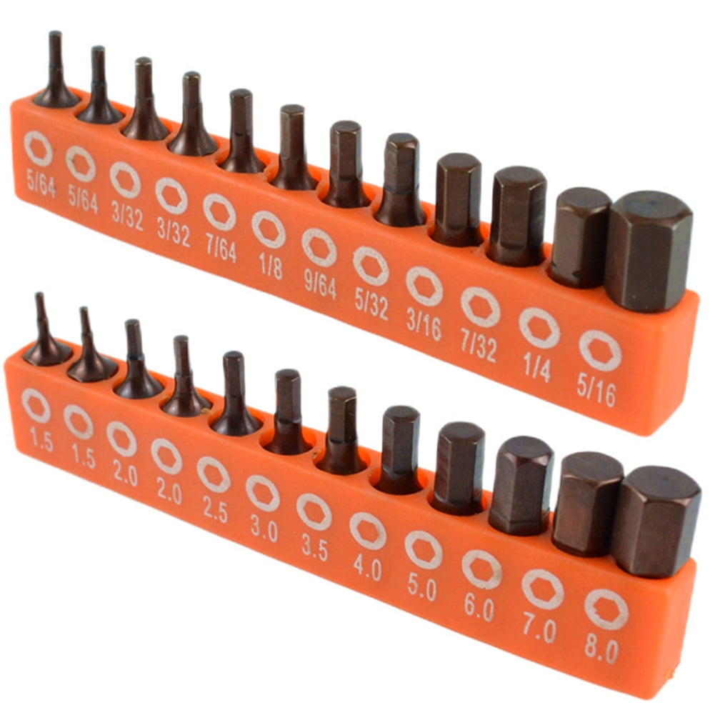 12/24pcs Hex Screwdriver Bit Set Alloy Steel Magnetic Set 25mm 1/4in ...