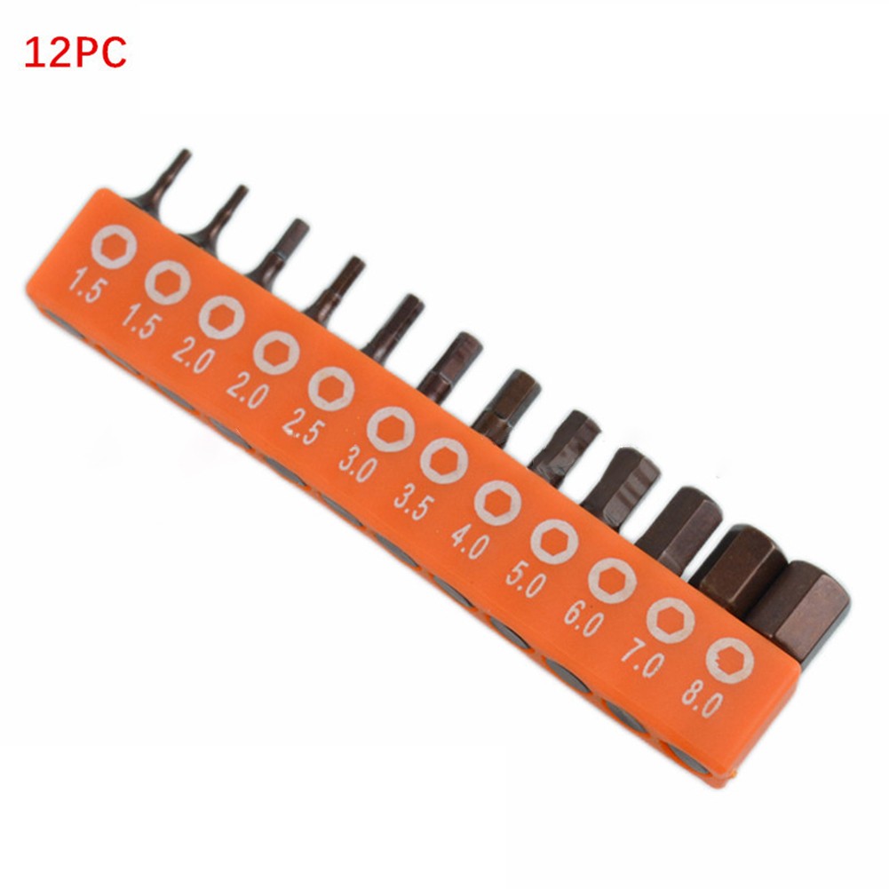 12/24pcs Hexagonal Screwdriver Bit Set 25mm Hex Shank Security Magnetic Driver Bit Electric ...