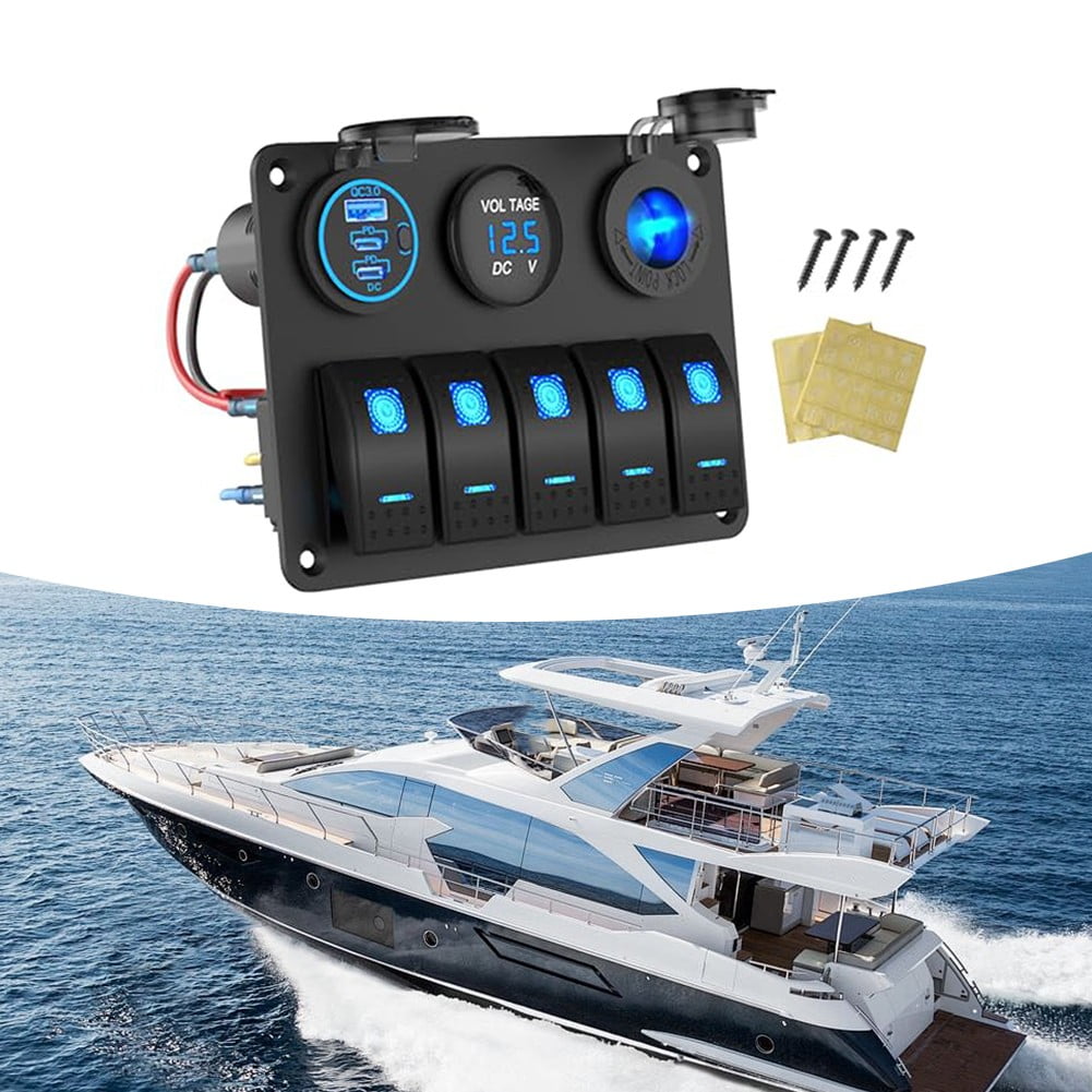 12 - 24V Aluminium Marine Switch Panel Waterproof With 3 Ports For ...