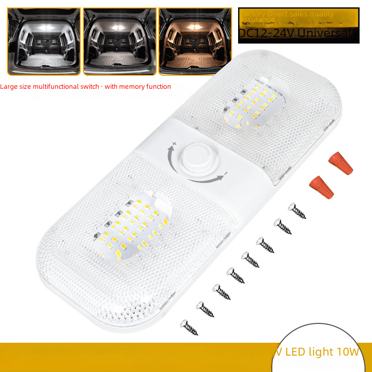 12-24v stepless dimming RV LED dome light three-color dimming ...