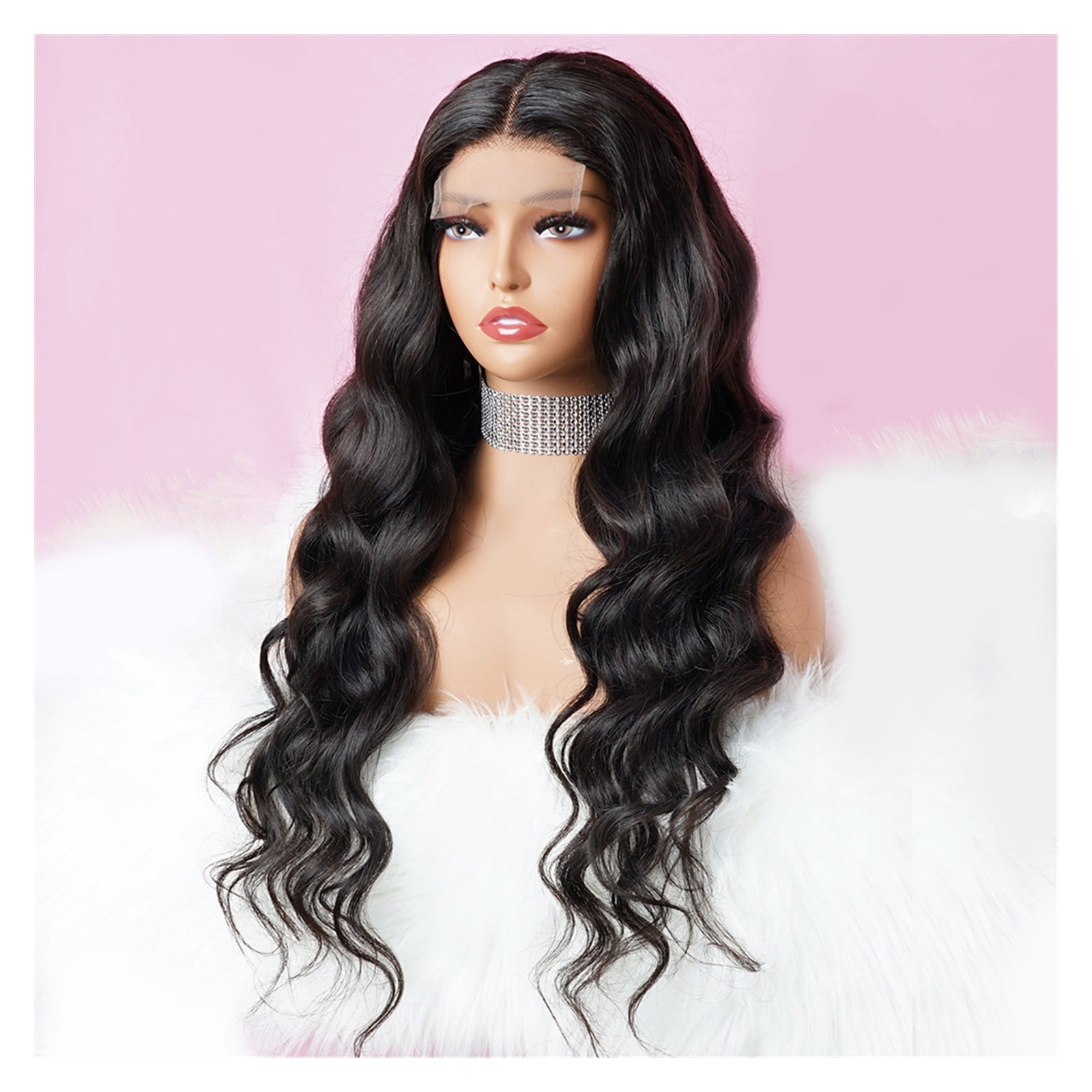 12-28 Inch Body Wave Closure Wig Indian Human Hair Lace Wig Pre-Plucked ...