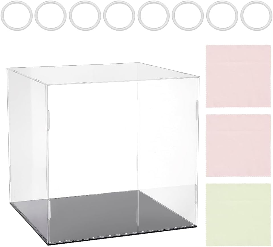 12.2x12.2x12Inch Clear Acrylic Display Case Self-Assembly Cube Display ...