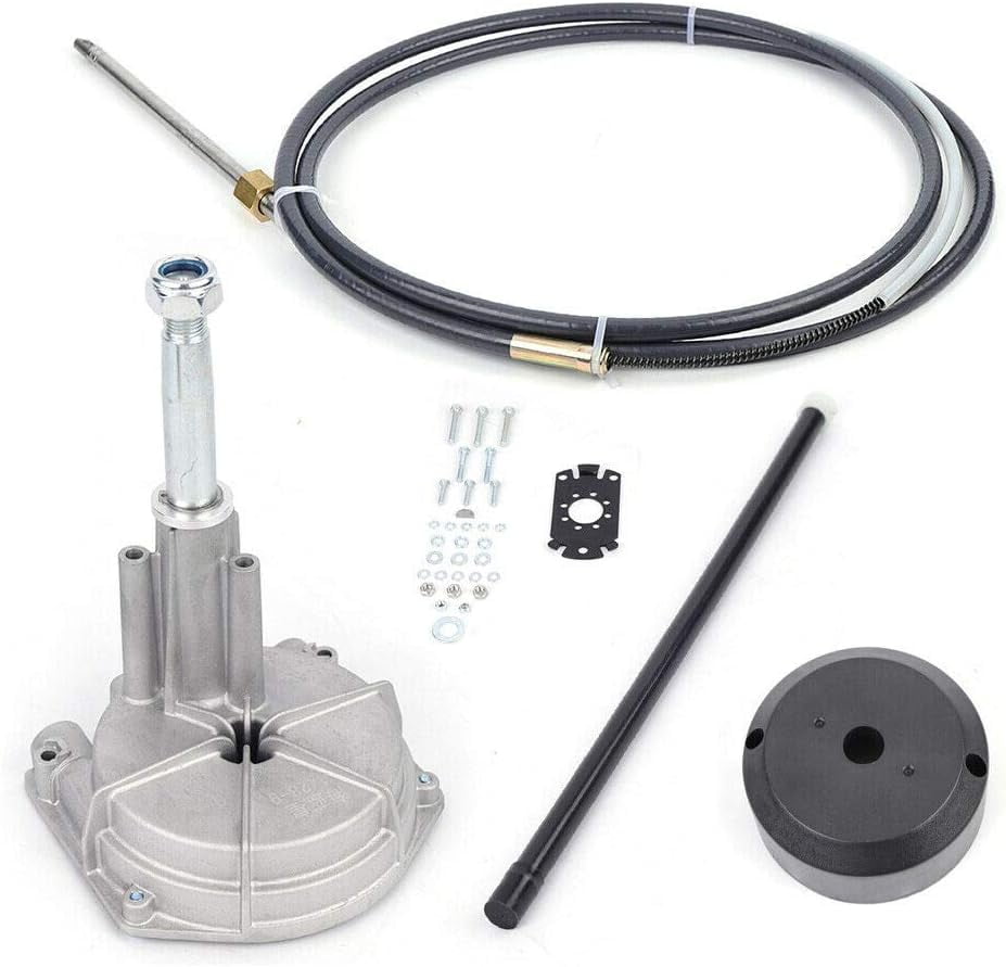 12" + 3/4" Shaft Boat Steering System, Marine Outboard Boating with 3 ...