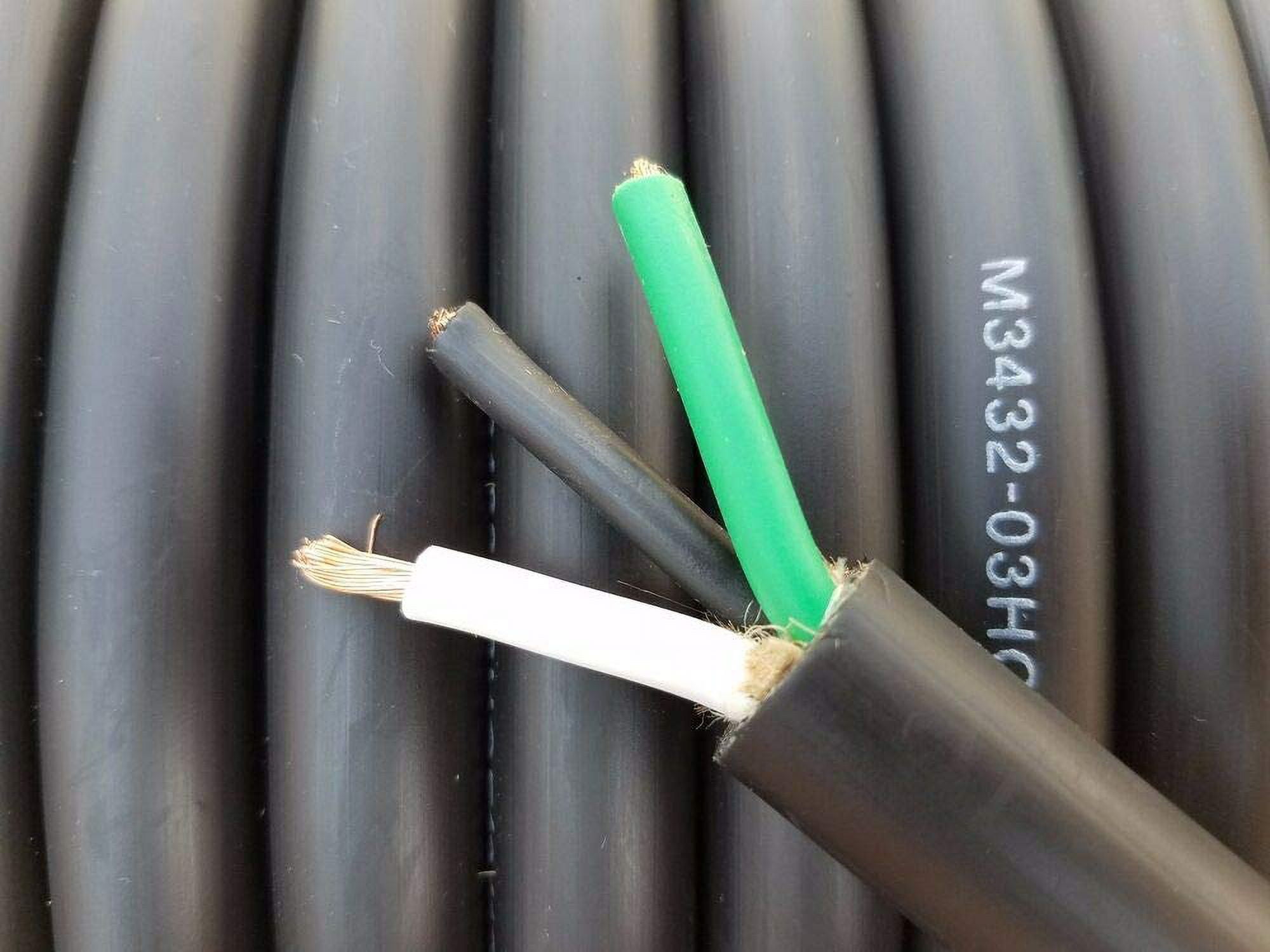 12/3 AWG Gauge Copper, SOOW Portable Outdoor Flexible Wire Cable - 25 ...