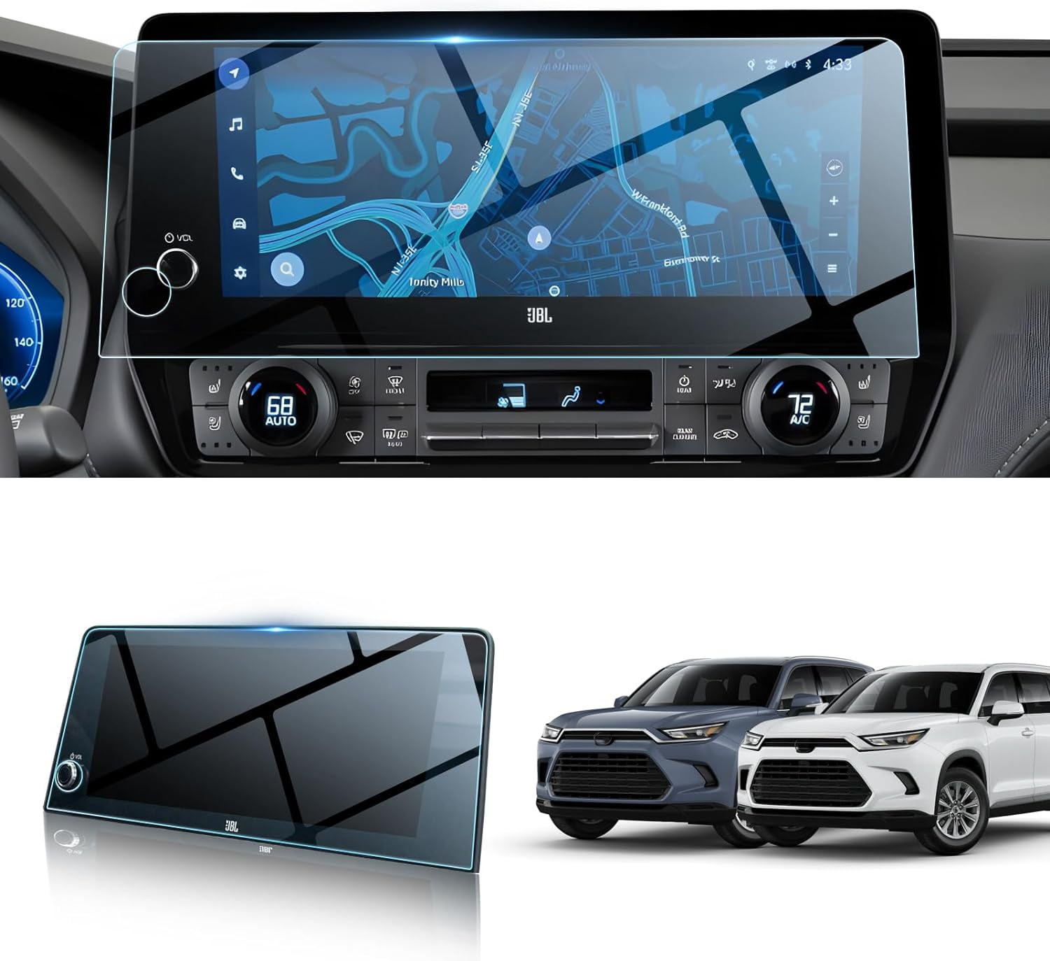 12.3"Car Screen Screen Protector for 2024 Toyota Grand Highlander Radio ...
