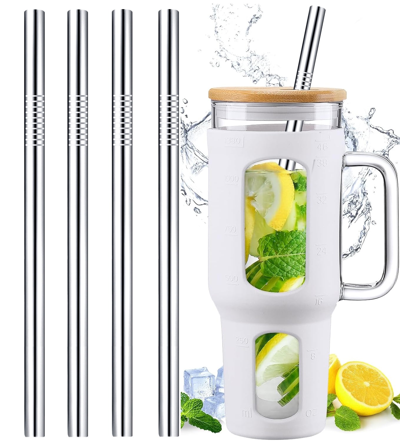 12.3" Stainless Steel Straws Replacement for Stanley Adventure Quencher ...