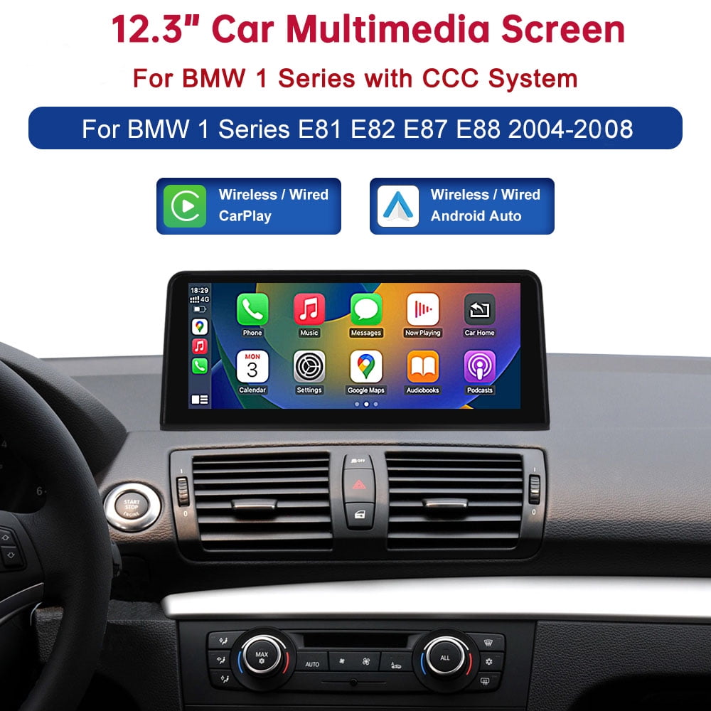 12.3" Touch Screen Wireless Carplay Andriod Auto for BMW 1 Series E81 ...