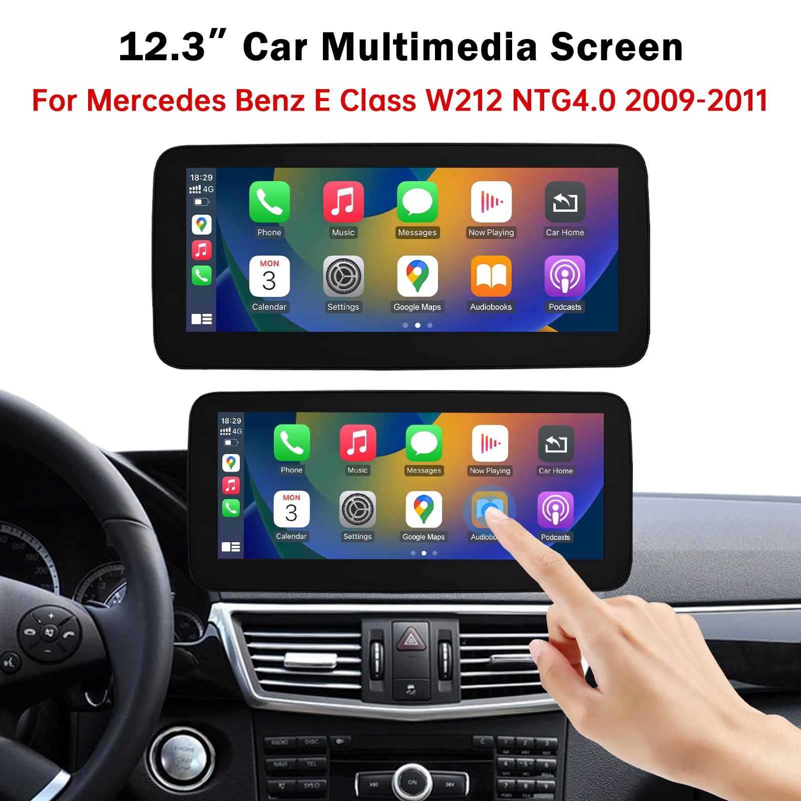 12.3" Touchscreen Car Stereo Receiver for Mercedes Benz E Class W212 ...