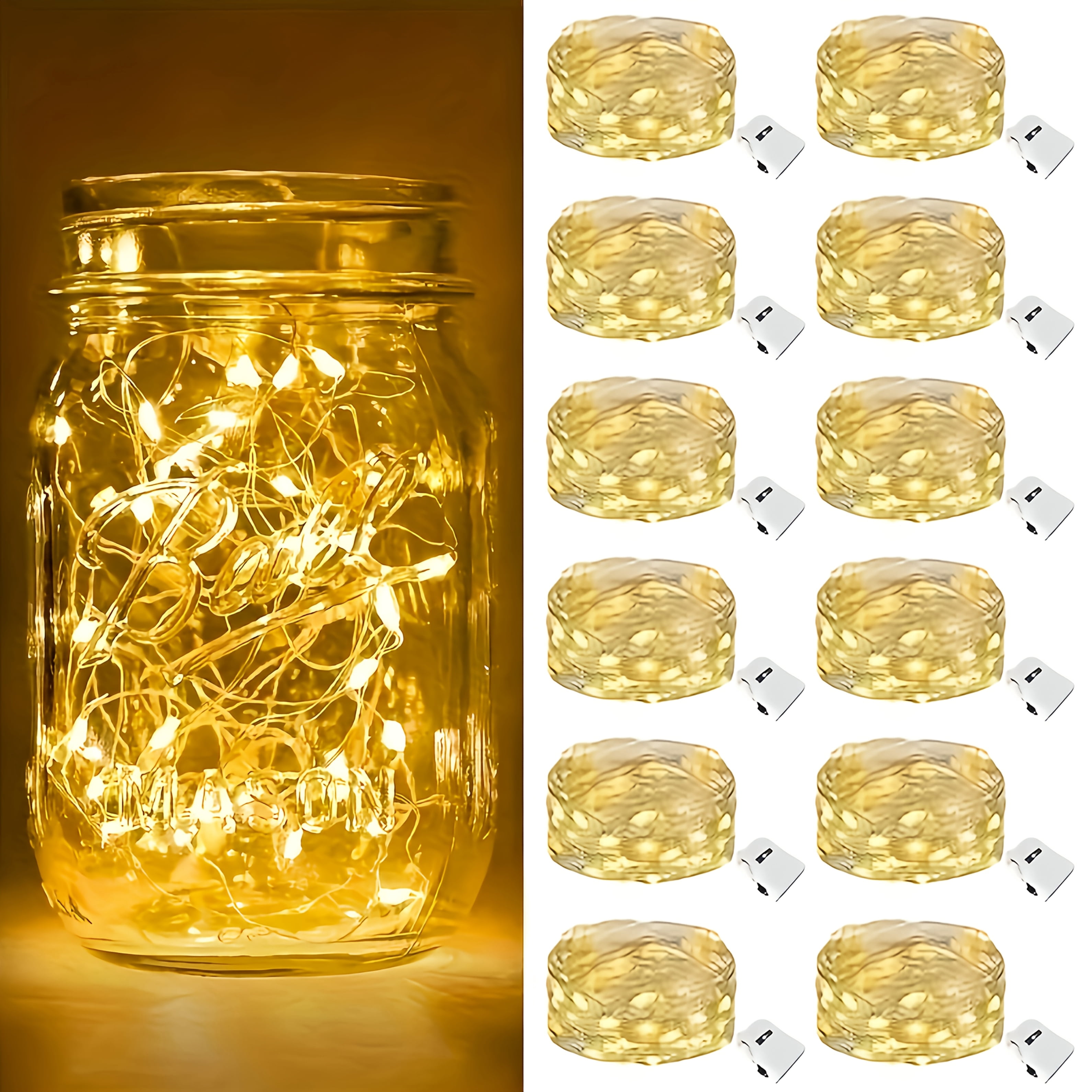 12/30/100 Pack Battery-Operated Fairy Lights - 6.5ft 20 LED Warm White ...