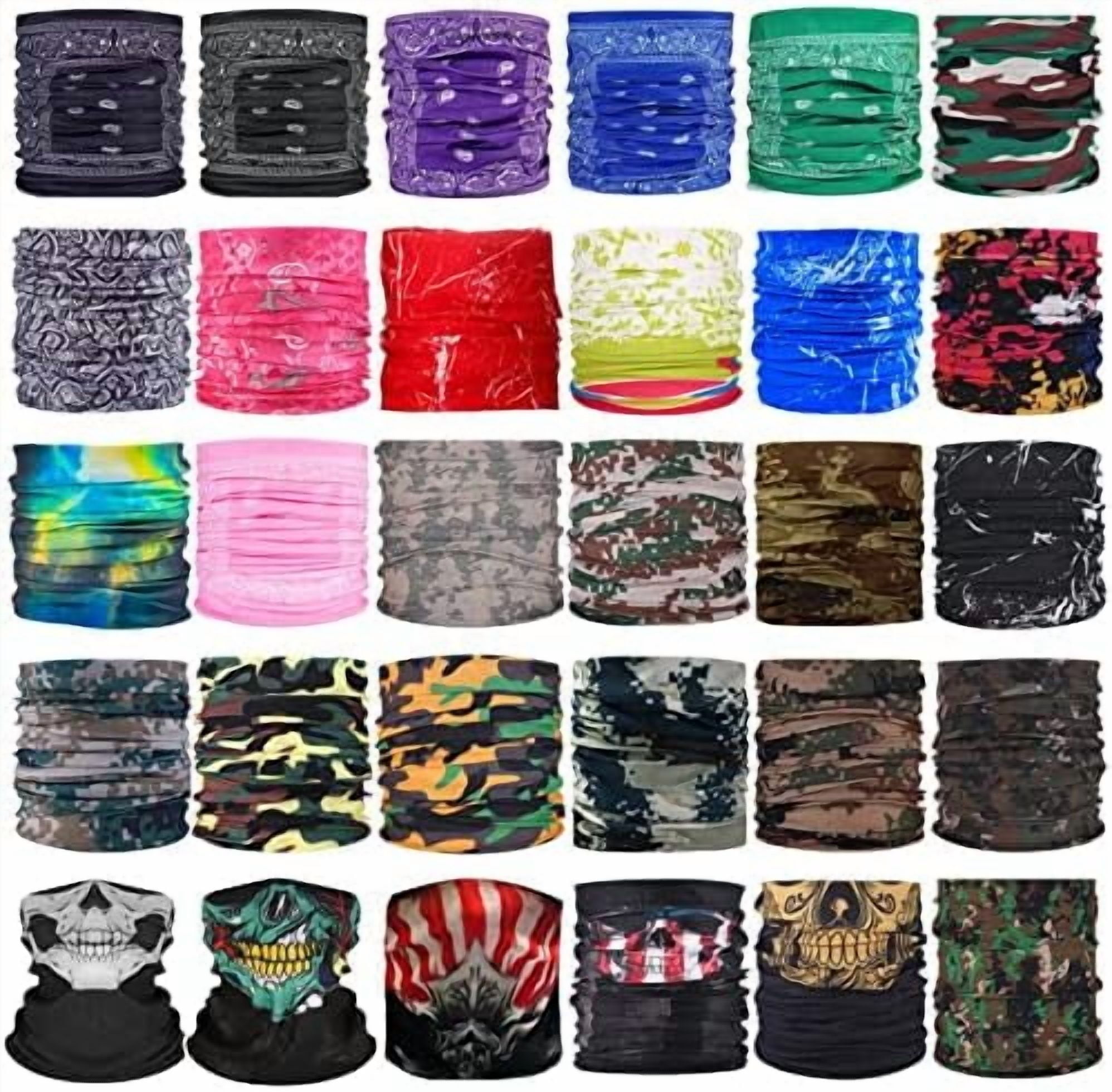 12-30 Pieces Neck Gaiters Scarf Head Wrap Headwear Balaclava Face Mask ...