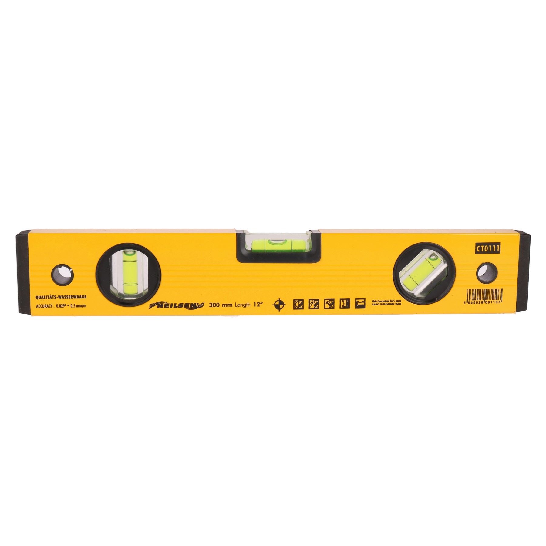12" / 300mm Aluminium Scaffolding Builders Spirit Level Handheld ...