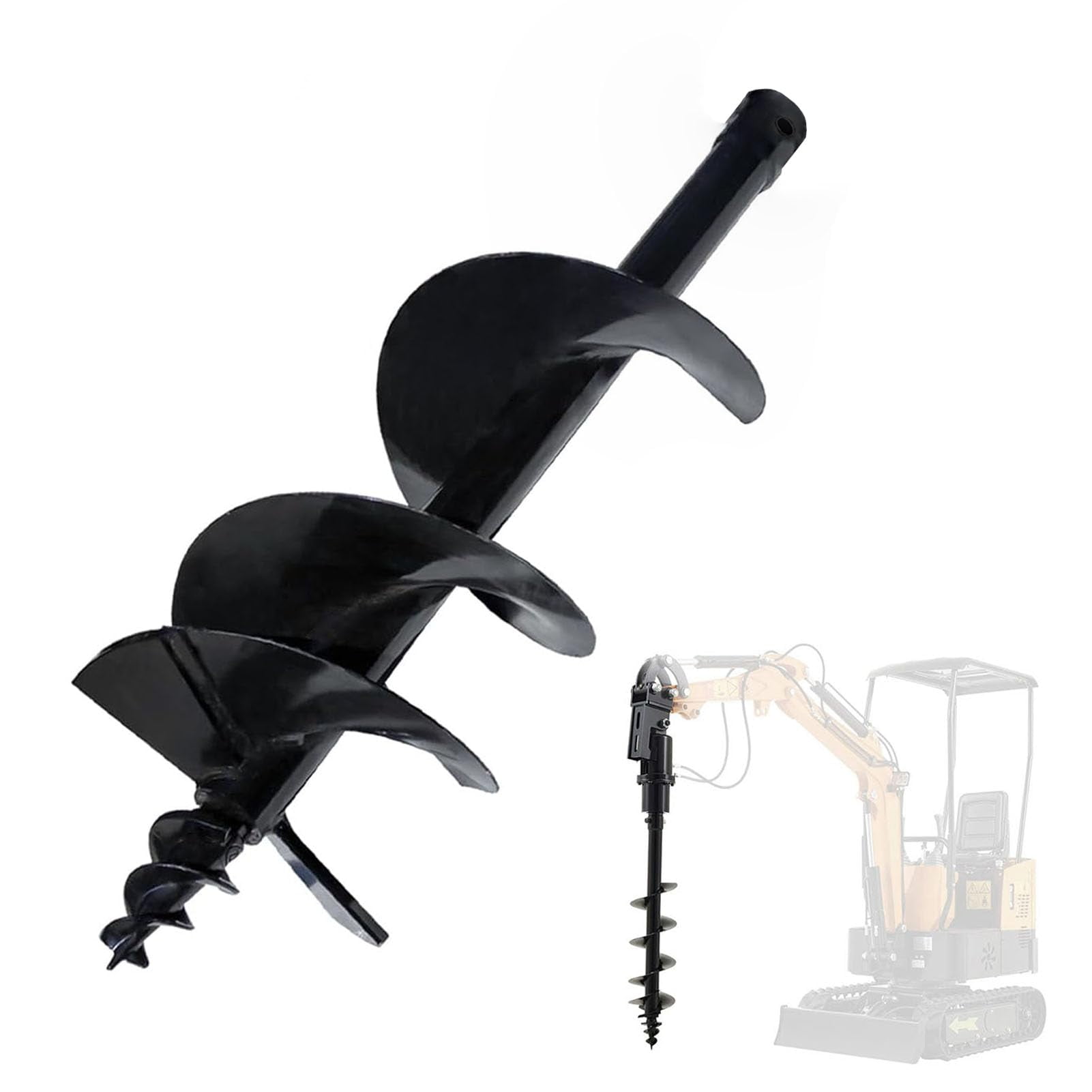 12"/300mm Auger Rod Attachments for 1-2 Ton Mini Excavator Machine ...
