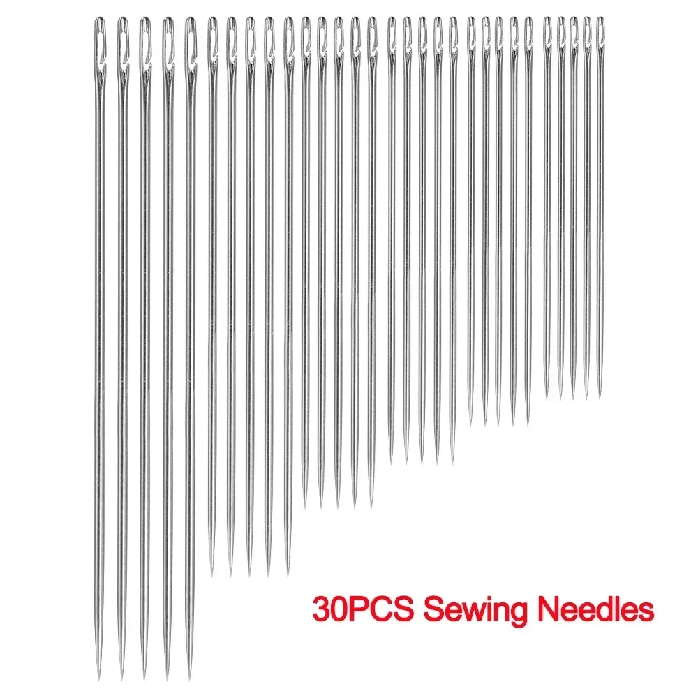 12/30Pcs Side Hole Blind Sewing Needles Stainless Steel Elderly Needles ...