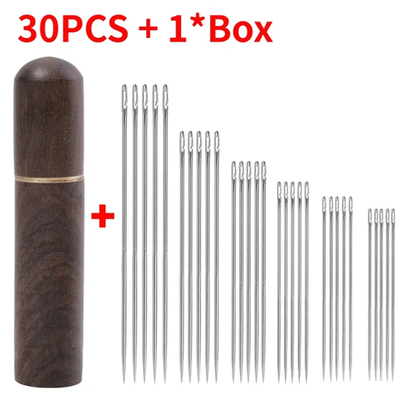 12/30Pcs Side Hole Blind Sewing Needles Stainless Steel Elderly Needles ...