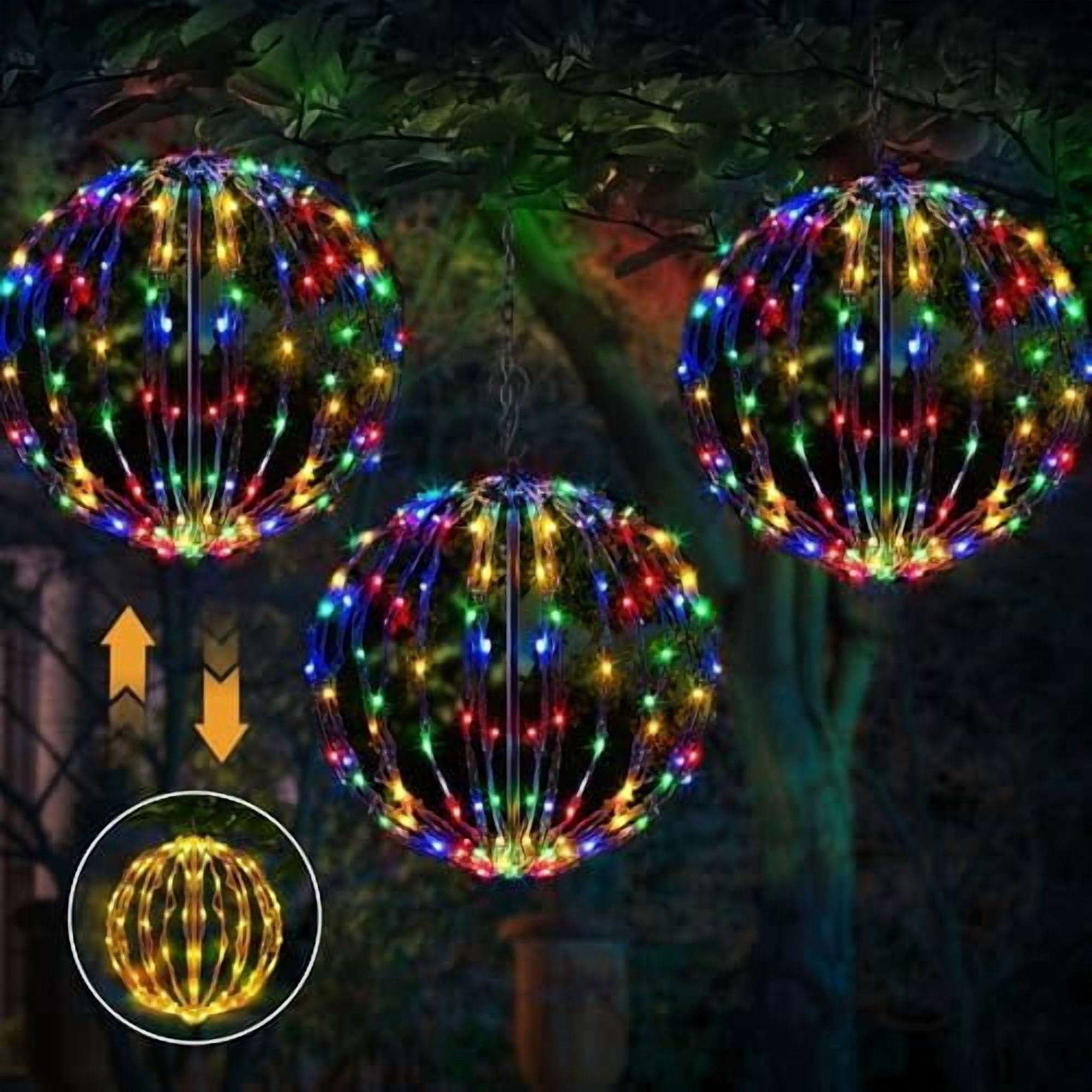 12" Christmas LED Light Globe (3 Pack) with Multiple Auto Timing and ...