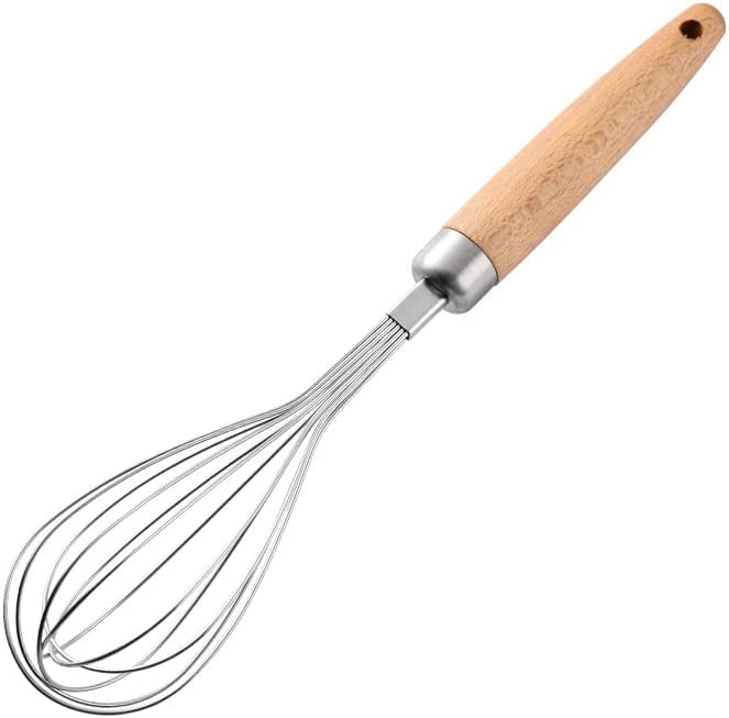 12" Stainless Whisk with Wood Handle - Whisk head with Wood Handle ...