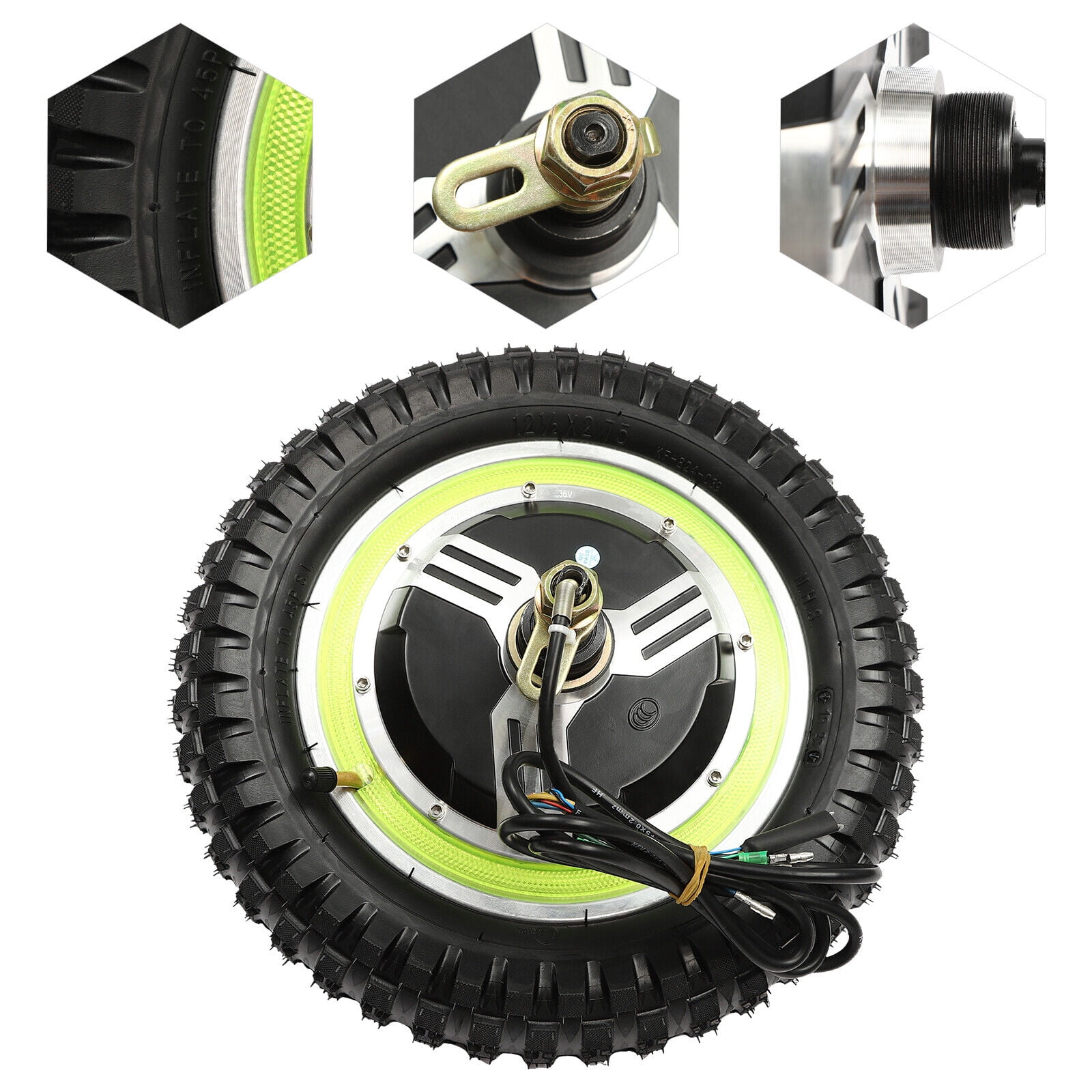 12'' 36V Wheel Motor Electric Scooter E-bike Conversion Kit , Brushless ...