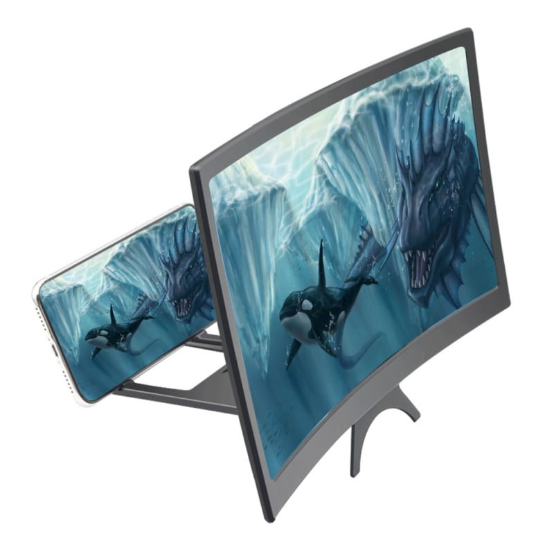 12'' 3D Curve Screen Magnifier for Cell Phone, HD Amplifier Projector ...