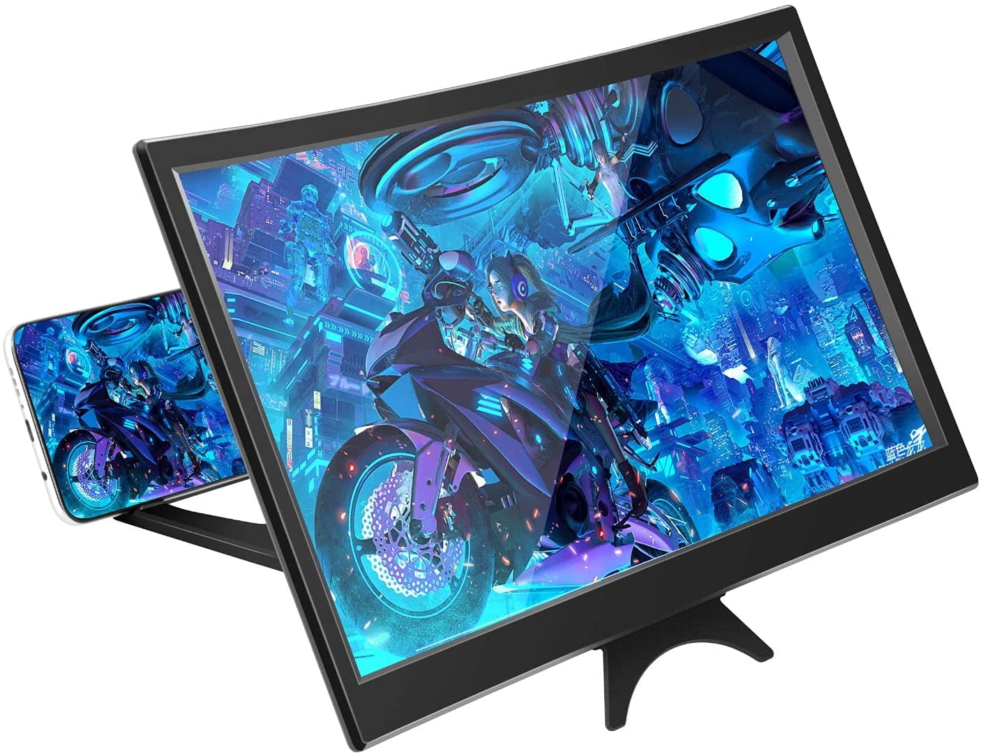 12" 3D Curved Screen Magnifier, HD Amplifier Projector Screen Enlarger ...