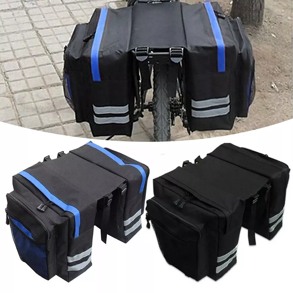 12.4" Bicycle Carrier Bag Rear Rack Bike Trunk Bag Luggage Back Seat ...