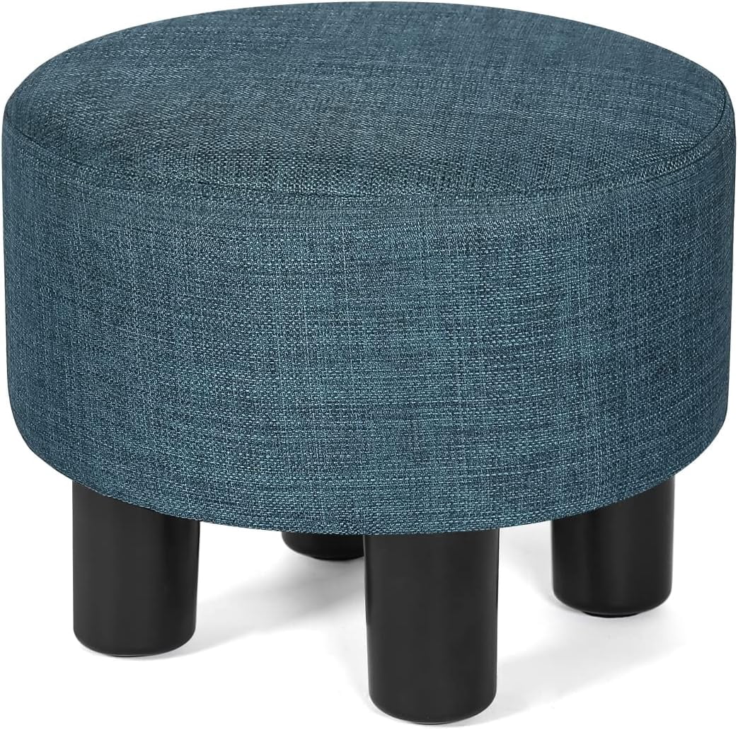12.4" Foot for Under Desk Round Ottoman Stool for Home and Office (Blue ...