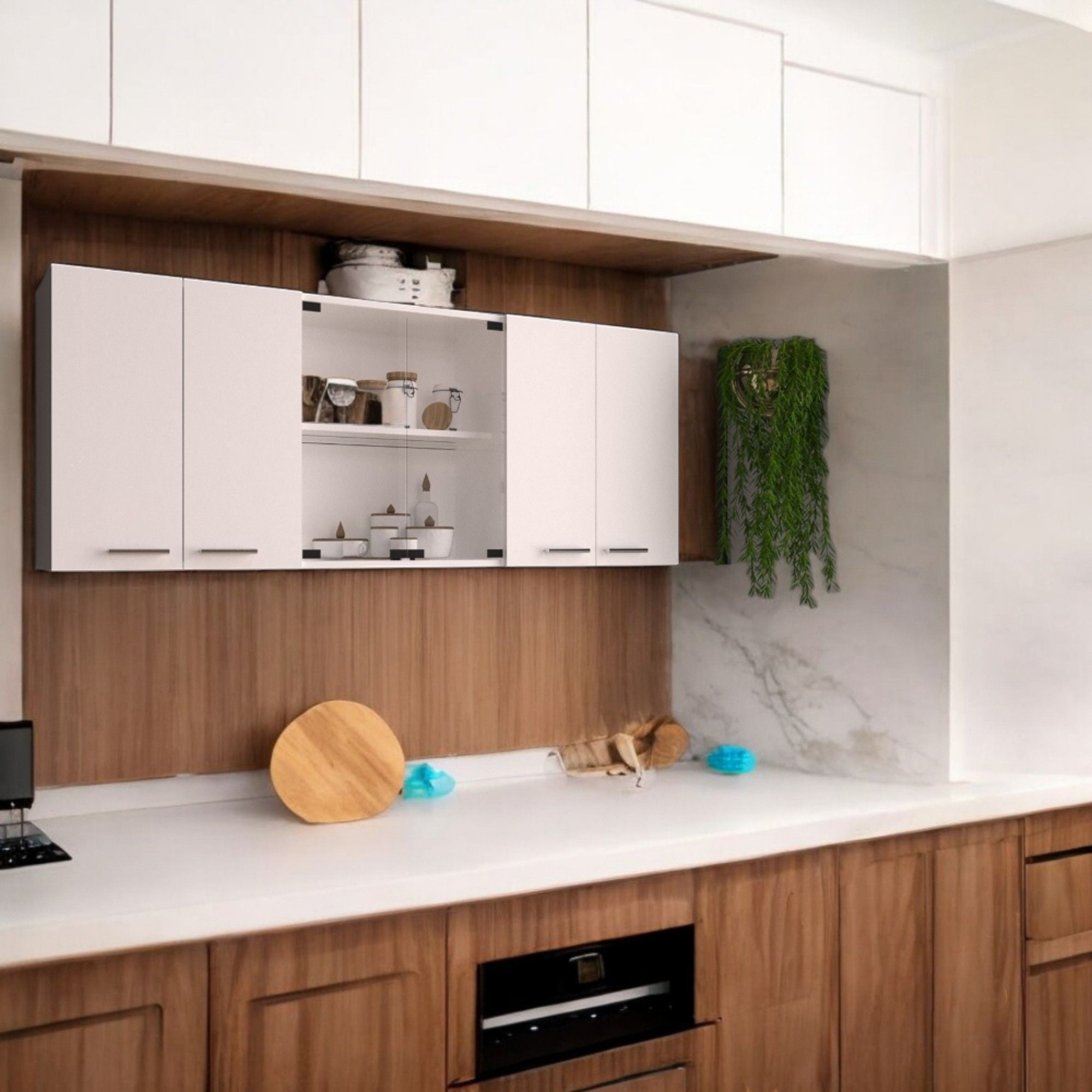 12.40 Inch Wall-Mounted Kitchen Cabinet with Multiple Compartments and ...