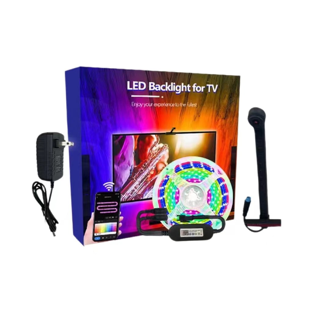 12.47ft TV backlight LED strip, screen sync RGB lighting, auto color ...