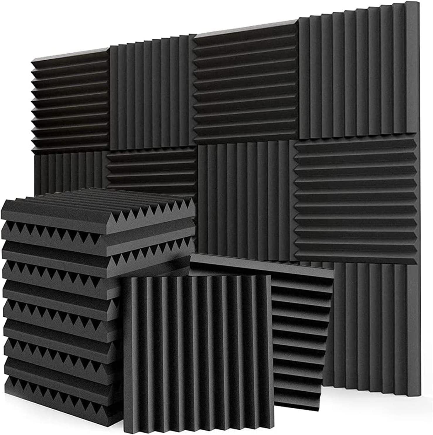 12/48Pack Acoustic Panels, 12"X 12"X1" Sound Proof Foam Panels, High ...