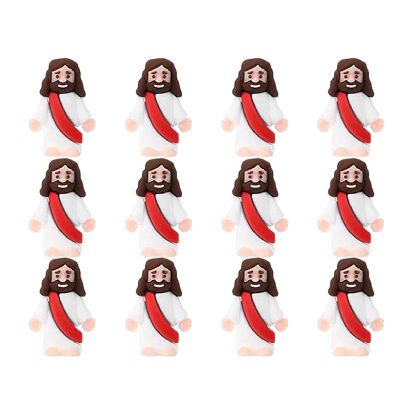 12/48Pcs Mini Jesus Figurine PVC Savior Jesus Figure Model Statue ...