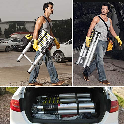 12.5(3.8m) Telescoping Ladder Climb Home Builders Attic Loft Work Place ...