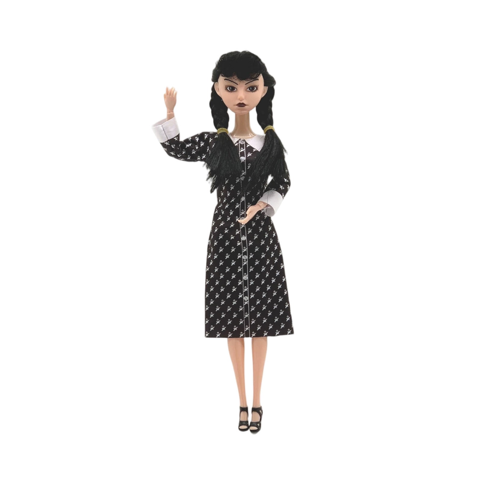 12.5" Addams Doll with Black Dress, High Heels and Braided Hair, Great ...