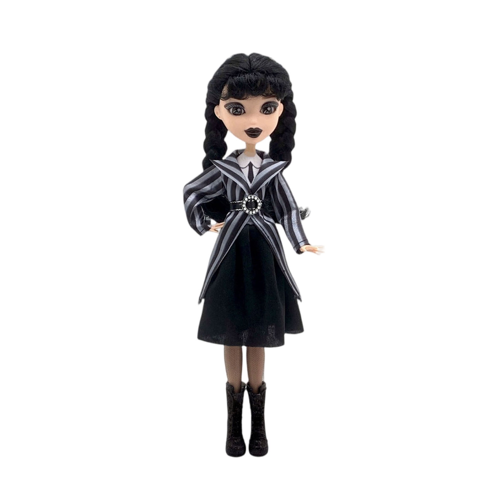 12.5" Addams Doll with Black Dress, High Heels and Braided Hair ...