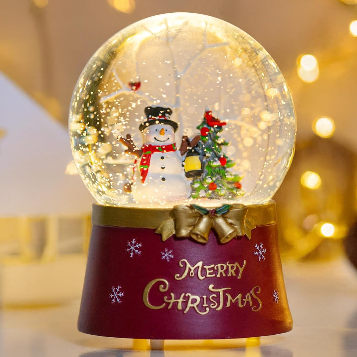 12.5'' Fall Snow Globe Lantern - Thanksgiving Glittering Lighted ...