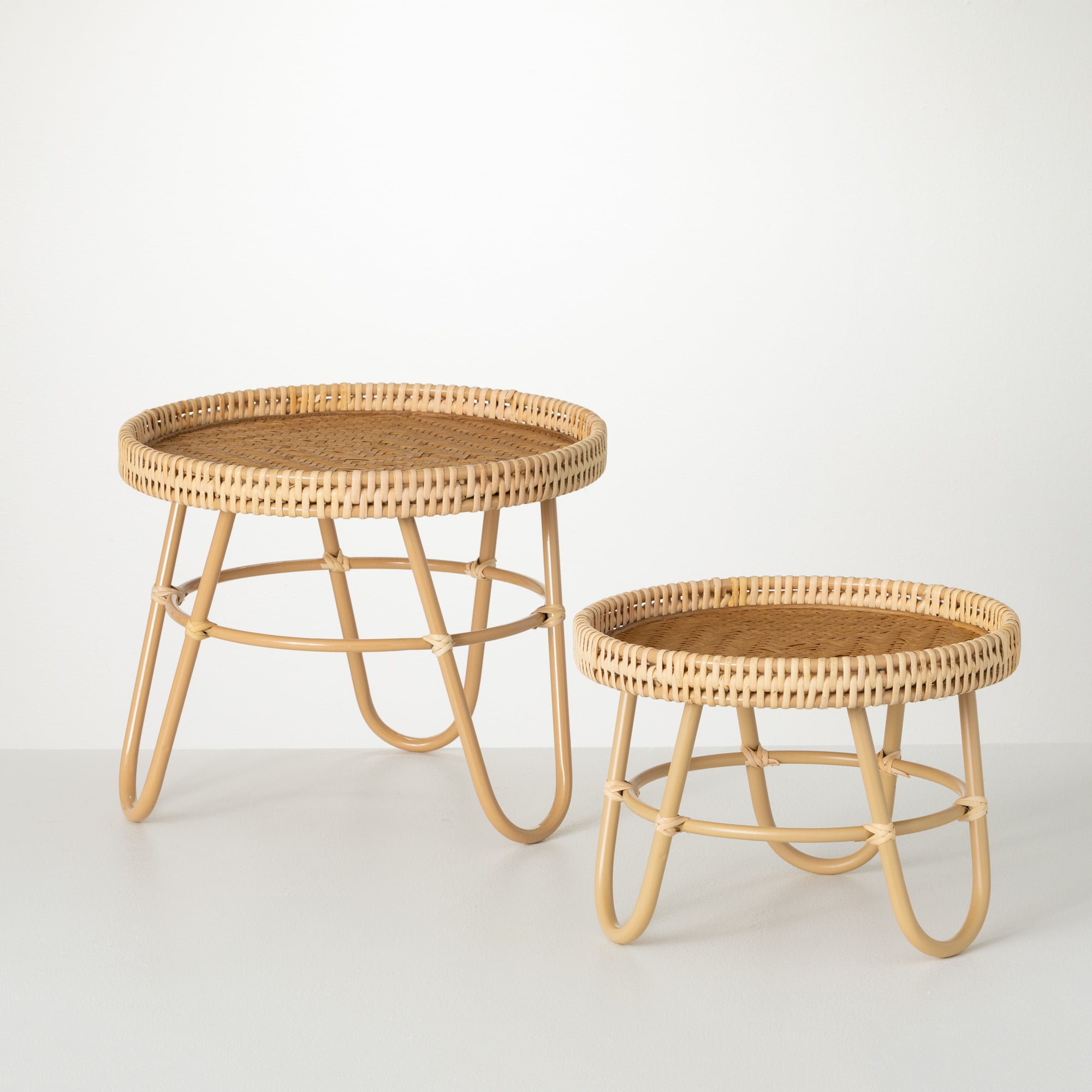 Free Shipping! Sullivans Bamboo Boho Designer Riser Set of 2 Natural ...