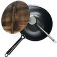 12.5 Inch Carbon Steel Wok For Electric, Induction and Gas Stoves (Lid ...