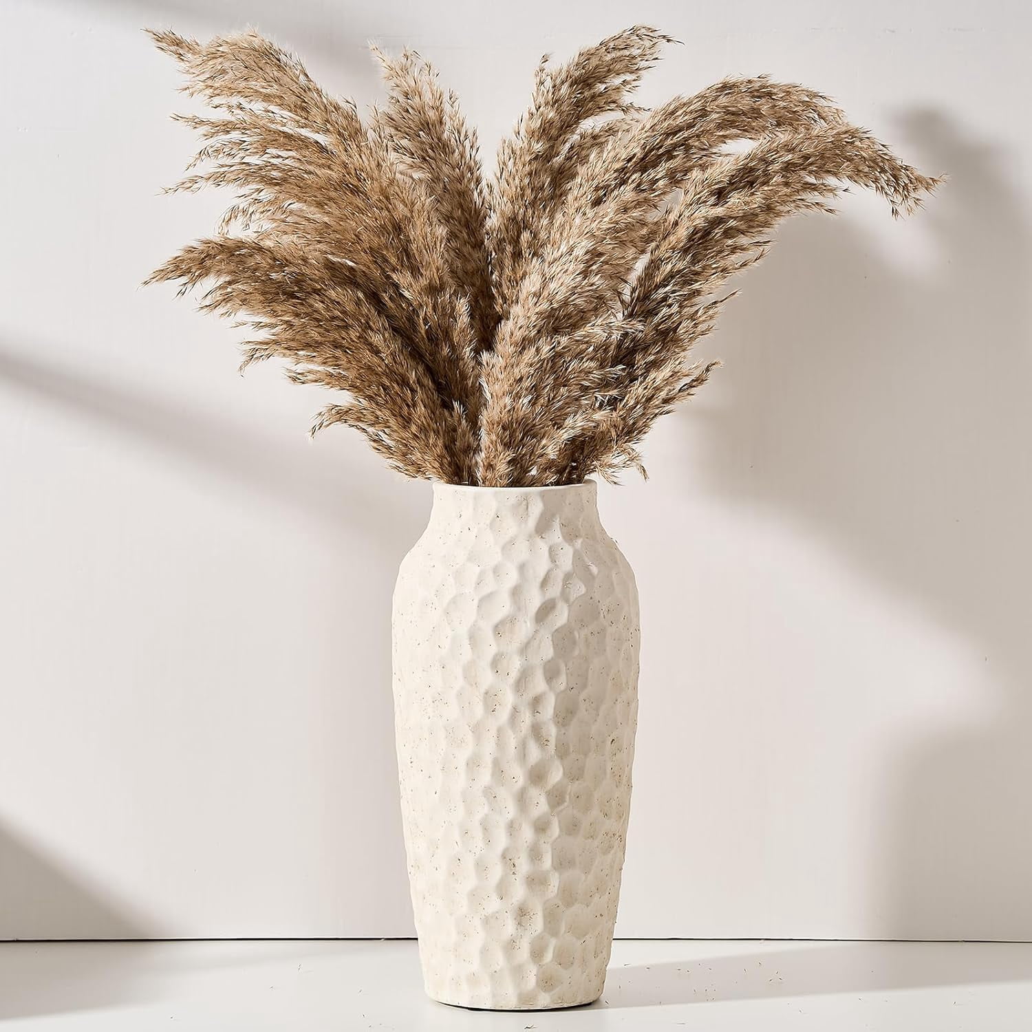 Ceramic Rustic Vase, 12.5 Inch Large Vintage Flower Pottery Clay Tall ...