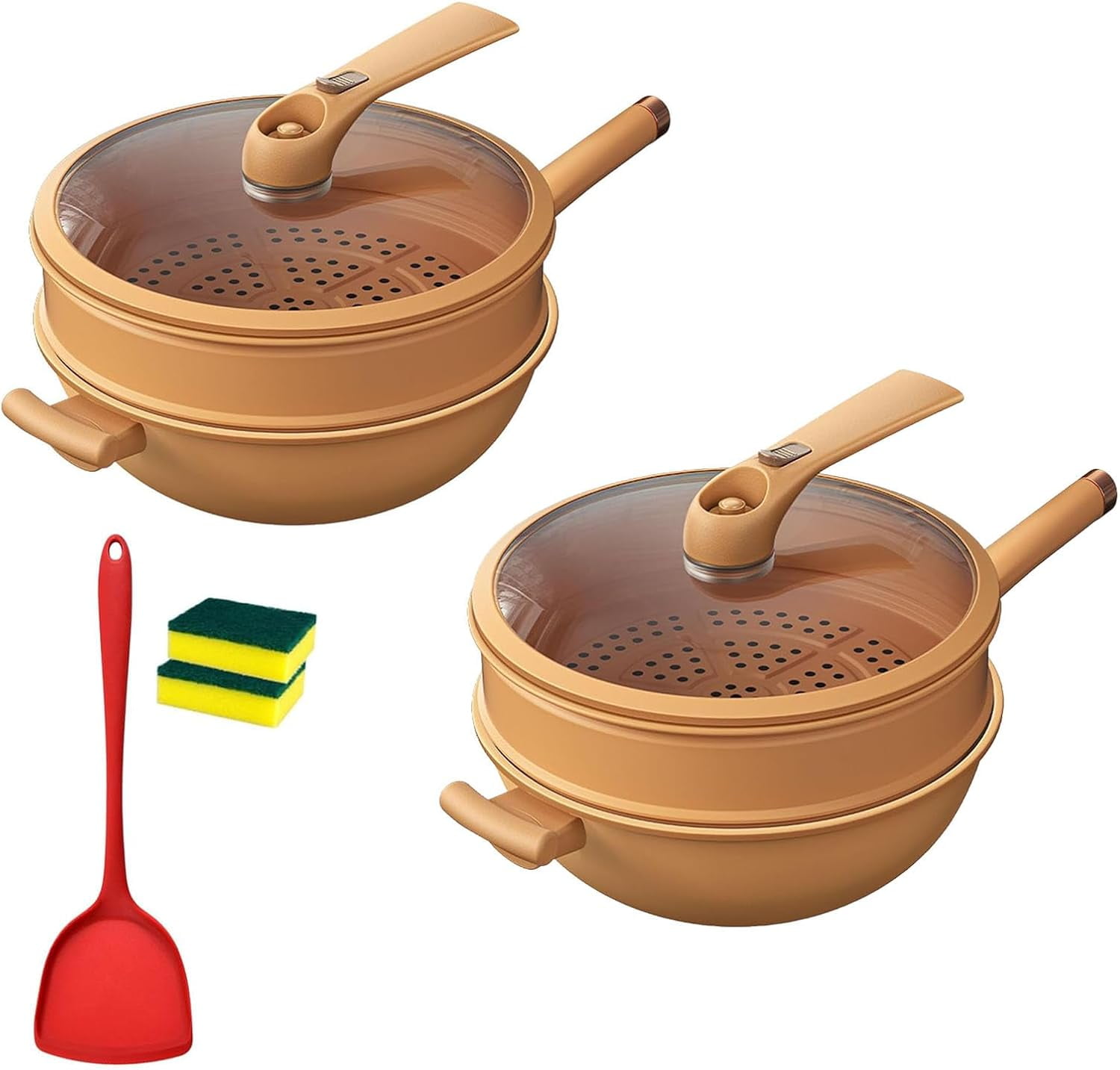 12.5 Inch Titanium Micro Pressure Health Kettle Cooker With Steamer ...