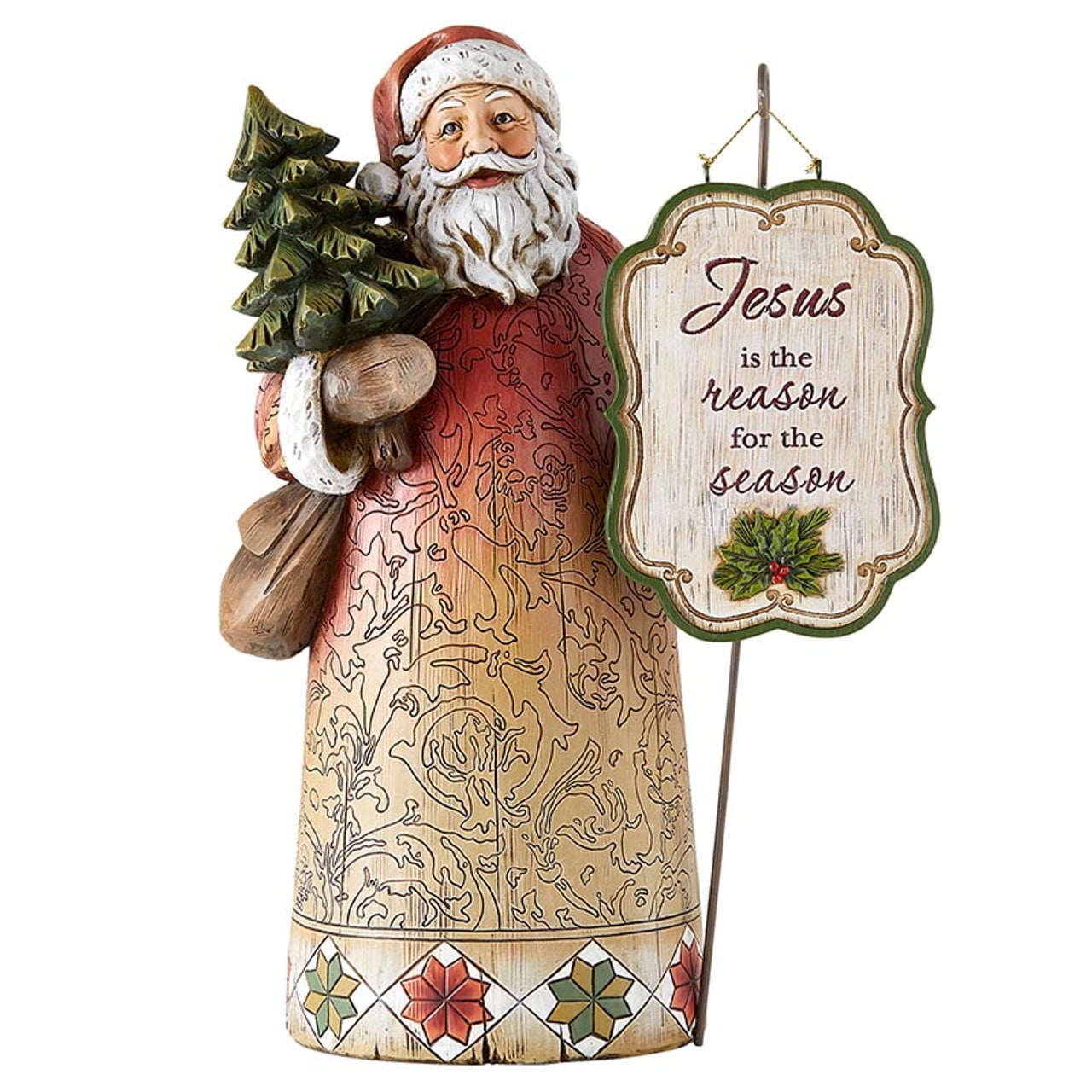 12.5" Joyful Santa Statue - Walmart.com