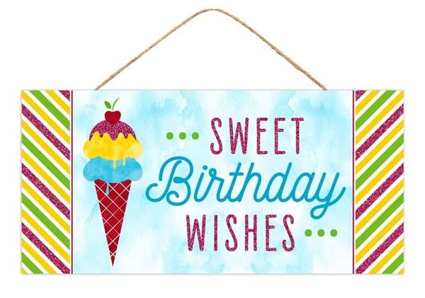 12.5"L X 6"H Birthday Wishes Glitter Sign - Walmart.com