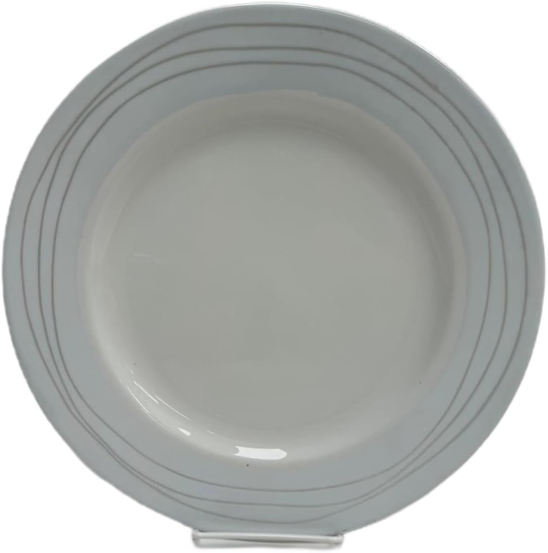 12.5" Porcelain Plate with décor, Stone Color, Bone China - Walmart.com
