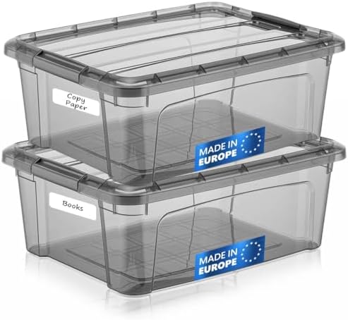 12.5 Quart Storage Bins with Lids, Plastic Storage Containers with ...