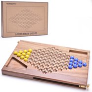 Marbles and Jokers Multi-Player Board Game, Large Solid Pine Game Board ...